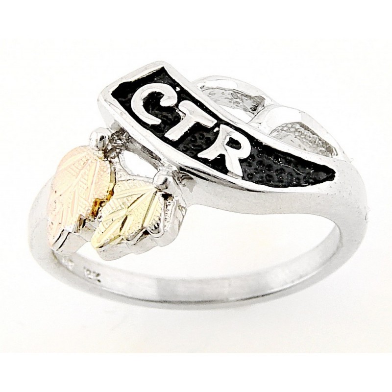 Black Hills Gold on Sterling Silver CTR Ring - jewelry.farm